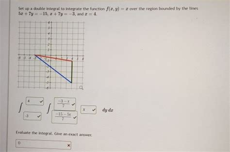 solved set up a double integral to integrate the function