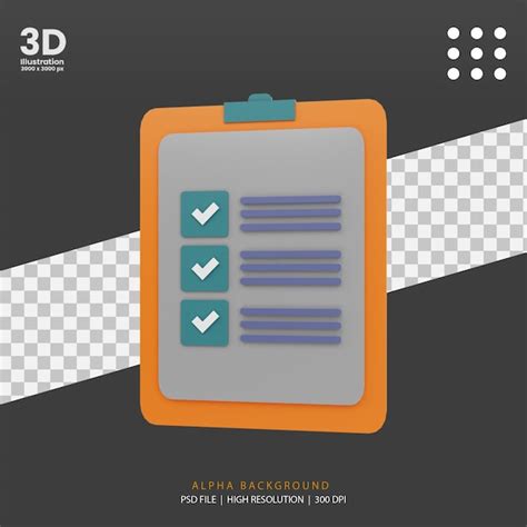 Premium Psd 3d Render Shop Checklist Illustration