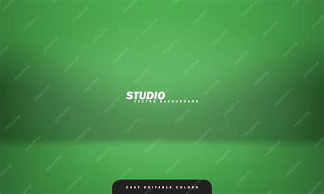 제품을 표시하기 위한 배경으로 사용되는 빈 녹색 스튜디오 룸 배경입니다 벡터 일러스트 레이 션 쉽게 편집 가능한 색상 프리미엄 벡터