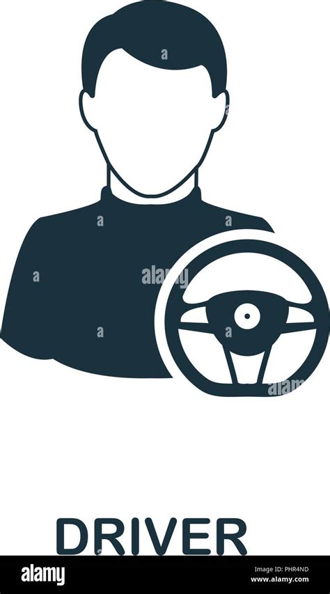 Driver Icon Monochrome Style Design From Professions Collection Ui Pixel Perfect Simple