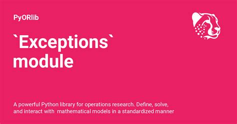 Exceptions Module Pyorlib