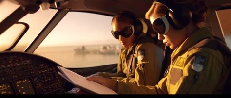 Premium Photo Close Up Of Female Pilot And CoPilot With Map In Cockpit Generated By AI