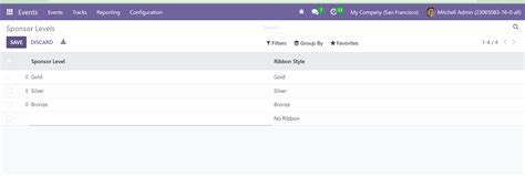 events configurationsin odoo 16 events app odoo v16 community edition
