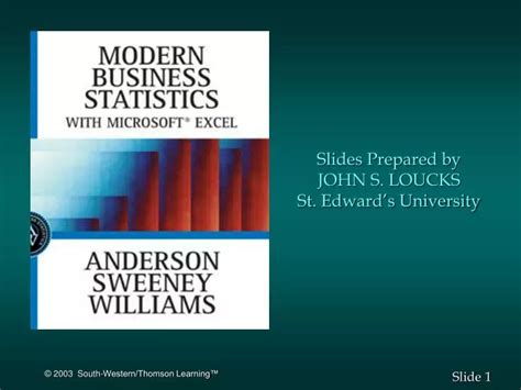 Ppt Slides Prepared By John S Loucks St Edwards University