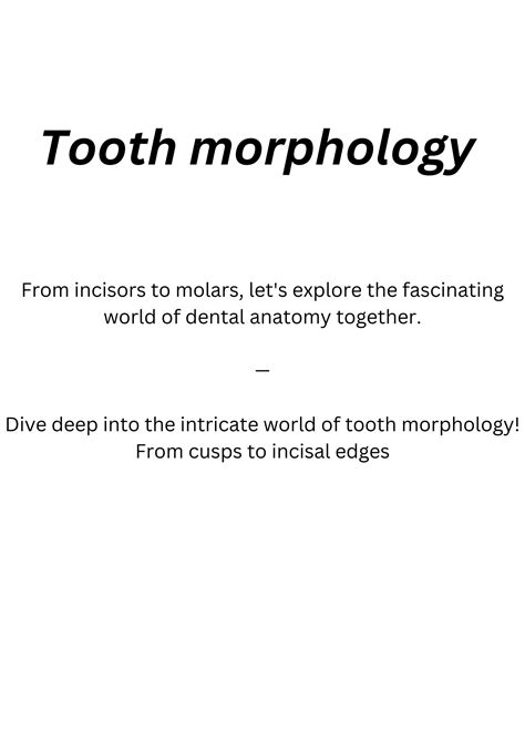 SOLUTION: Tooth morphology - Studypool