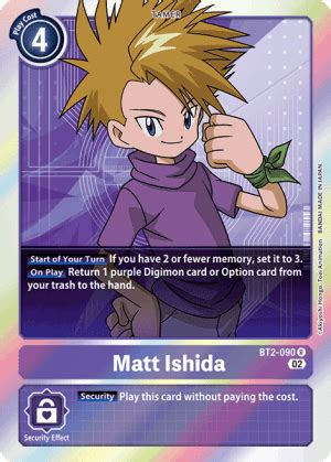 Matt Ishida Bt Digimon Card Database Digimoncard