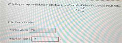 solved write the given exponential function in the form
