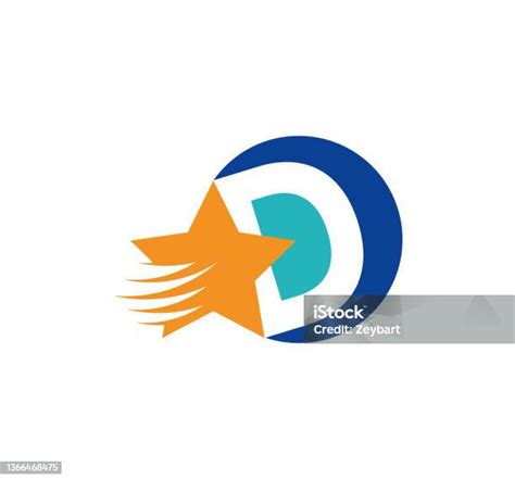 D 레터 로고와 창조적 인 비행 스타 라운드 엠블럼의 기업 로고 이니셜 개념에 대한 스톡 벡터 아트 및 기타 이미지 개념 금색 기업 비즈니스 Istock