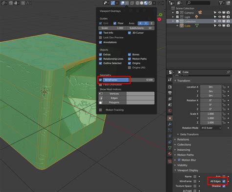 how to make edges of adjacent objects be visible materials and