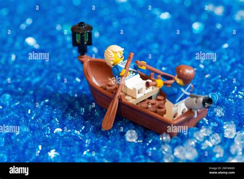 Lego Minifigures Adult On Boat Stock Photo Alamy