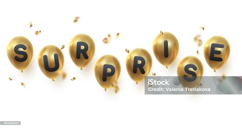 선물 포스터 금색 풍선과 검은 색 텍스트 황금 뱀 모양의 편지 흰색 배경에 고립 된 색종이 조각으로 놀라움 장식 디자인 예술