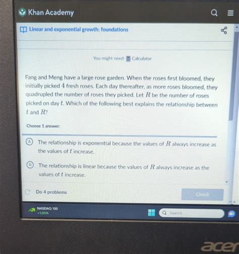 Khan Academy Linear And Exponential Growth Foundations You Might Need