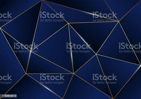 진한 파란색 템플릿 배경추상 다각형 패턴 고급 황금 라인입니다 포스터 표지 인쇄 작품에 대한 프리미엄 스타일 벡터 일러스트레이션 금 금속에 대한 스톡 벡터 아트 및 기타