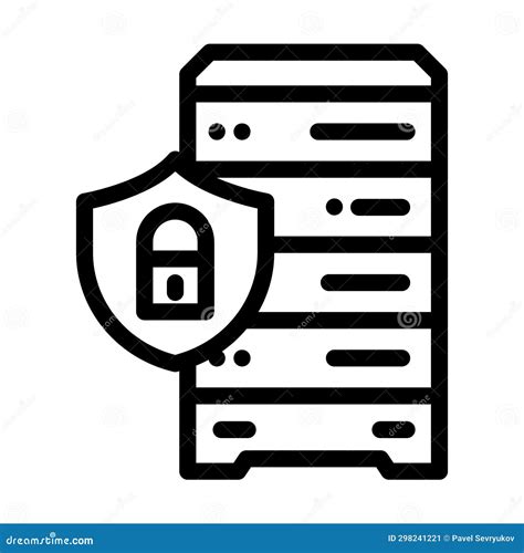 Data Access Control Database Line Icon Vector Illustration Stock Illustration Illustration Of