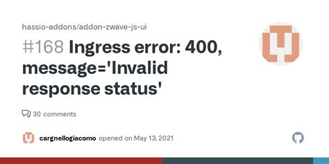 ingress error 400 message invalid response status · issue 168