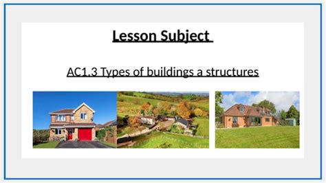 Wjec Construction Ac13 Types Of Buildings And Structures Teaching