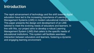 LEARNING MANAGEMENT SYSTEM Presentation For Mini Project PPTX