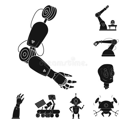 Vector Design Of Robot And Factory Sign Collection Of Robot And Space Stock Symbol For Web