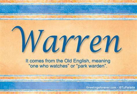 Discover The Meaning And Origin Of The Name Warren