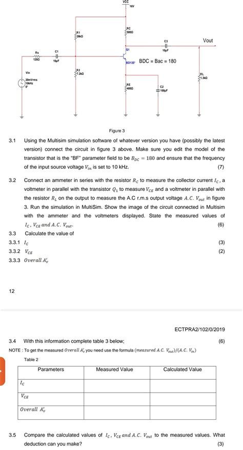 Solved Figure 3 31 Using The Multisim Simulation Software