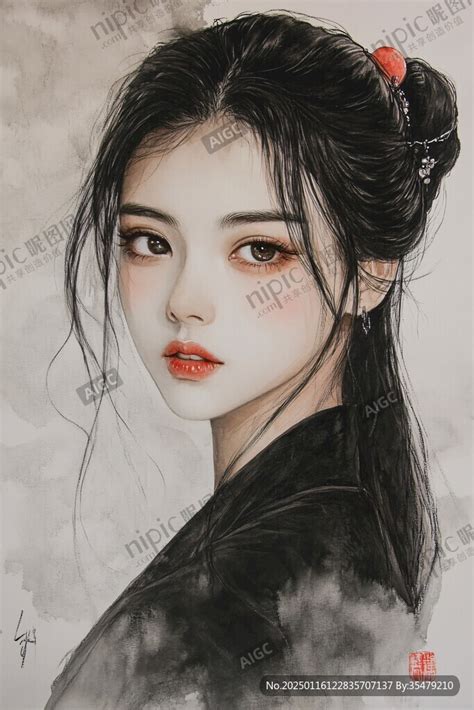 Ai创作图写实人物插画 厚涂手绘 板绘人物 厚涂头像 插画半身像 厚涂少女 原创厚涂 日韩厚涂 板绘手绘 原创手绘古装 古风美女头像插画封面 插画人像 手绘原创人像 手绘古装 手绘板绘