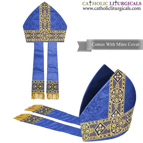 Dark Blue Bishops Mitre Height 12 Inches Dark Blue Bishops Mitre