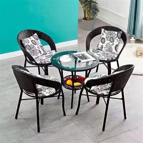 ชุดโต๊ะเก้าอี้ เก้าอี้หวาย โต๊ะสนาม Outdoor Furniture โต๊ะเก้าอี้ โต๊ะนั่งเล่น โต๊ะสนามในสวน ชุด