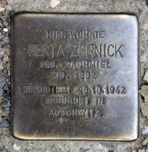 Berta Zernick Geb Rachmiel Stolpersteine In Berlin