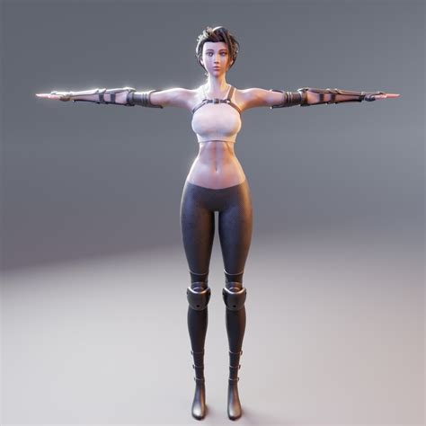 3d Stylized Female Character Rigged 3d Model Turbosquid 2109251