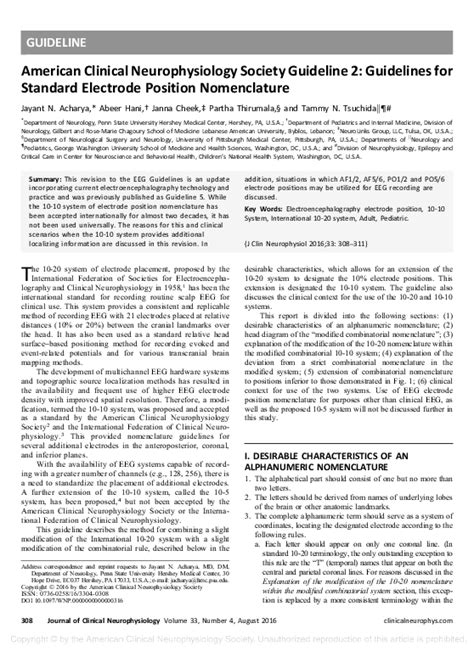 Pdf American Clinical Neurophysiology Society Guideline 5 Minimum