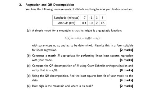 Regression And QR Decomposition You Take The Chegg