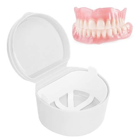 2pcs Denture Retainer Case Protable Partial Mouth Guard Container Case