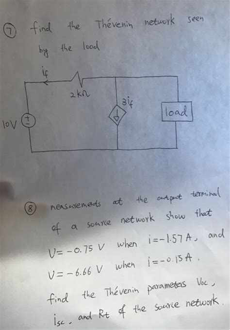 Solved Find The Thevenin Network Seen By The Load