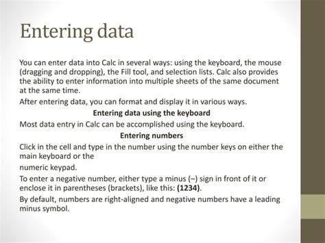 Libre Office Calc Lesson Introduction To Spreadsheets PPTX