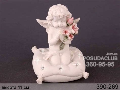 Артикул 390 269 Статуэтка маленький ангелок с орхидеями 11см Цена и наличие Posudaclub