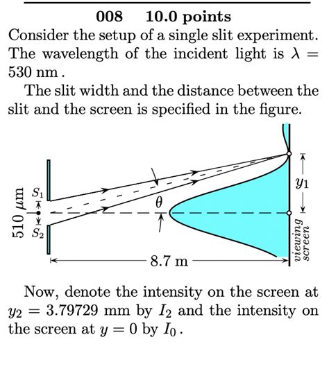 solved consider the setup of a single slit experiment the