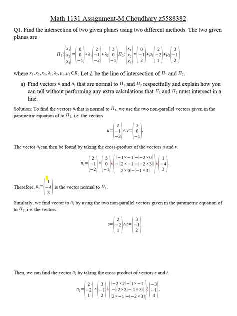 Math 1131 Assignment Pdf Equations Line Geometry
