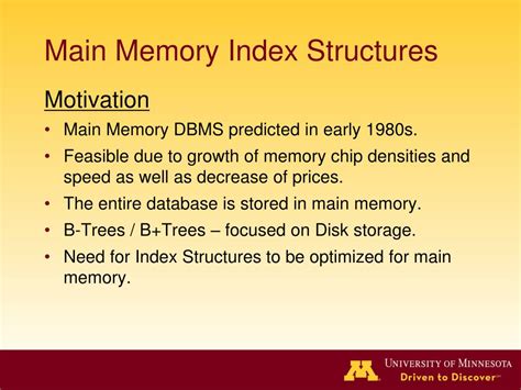 PPT - A study of Index Structures for Main Memory Database Systems. -T. Lehman, M. Carey VLDB ...