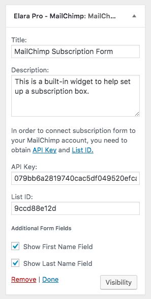 Mailchimp Subscription Forms Widget Pro Only Lyrathemes