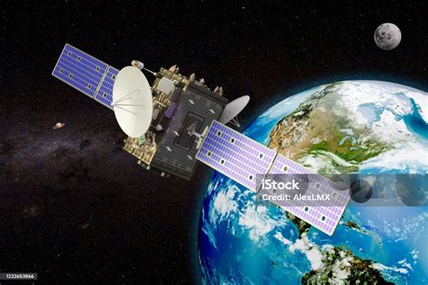 지구 궤도를 도는 지오동기 위성 3d 렌더링 궤도에 대한 스톡 사진 및 기타 이미지 궤도 행성 지구 돌기 Istock