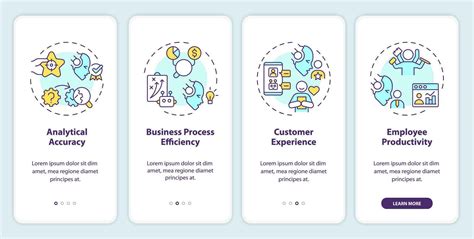 2d Icons Representing Cognitive Computing Advantages Mobile App Screen