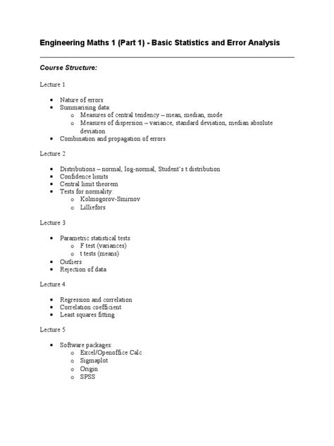 Chen10011 Notes Pdf Normal Distribution Errors And Residuals
