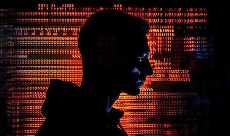 premium ai image hacker at work male profile with computer screen