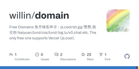 github willin domain free domains 免费域名申请：ol sh gg 憨憨 我爱你