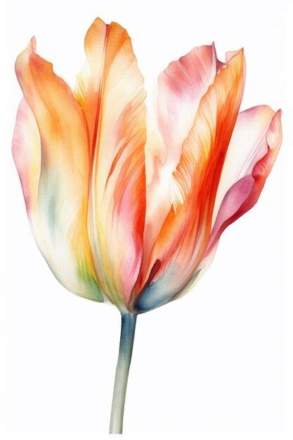 Premium Photo A Colorful Tulip With A Blue Tip