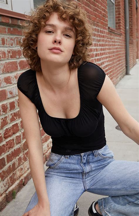 John Galt Black Ruched Cap Sleeve Top Pacsun
