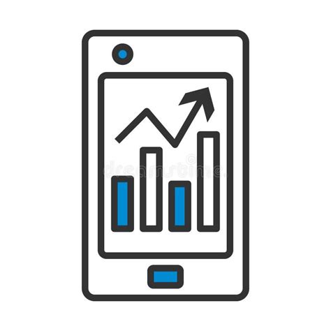 Smartphone With Analytics Diagram Icon Stock Vector Illustration Of Graph Icon 254211224