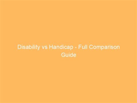 Disability Vs Handicap Full Comparison Guide Calculators And