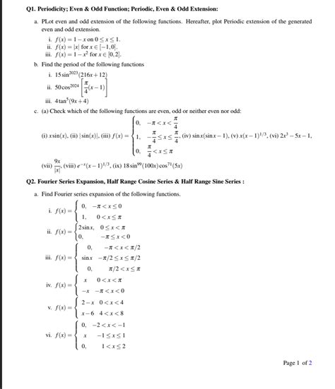 Solved Q1 ﻿periodicity Even And Odd Function Periodic Even
