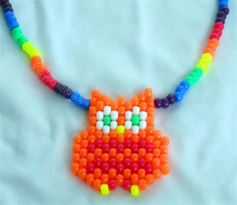 Colorful Owl Kandi Necklace Etsy